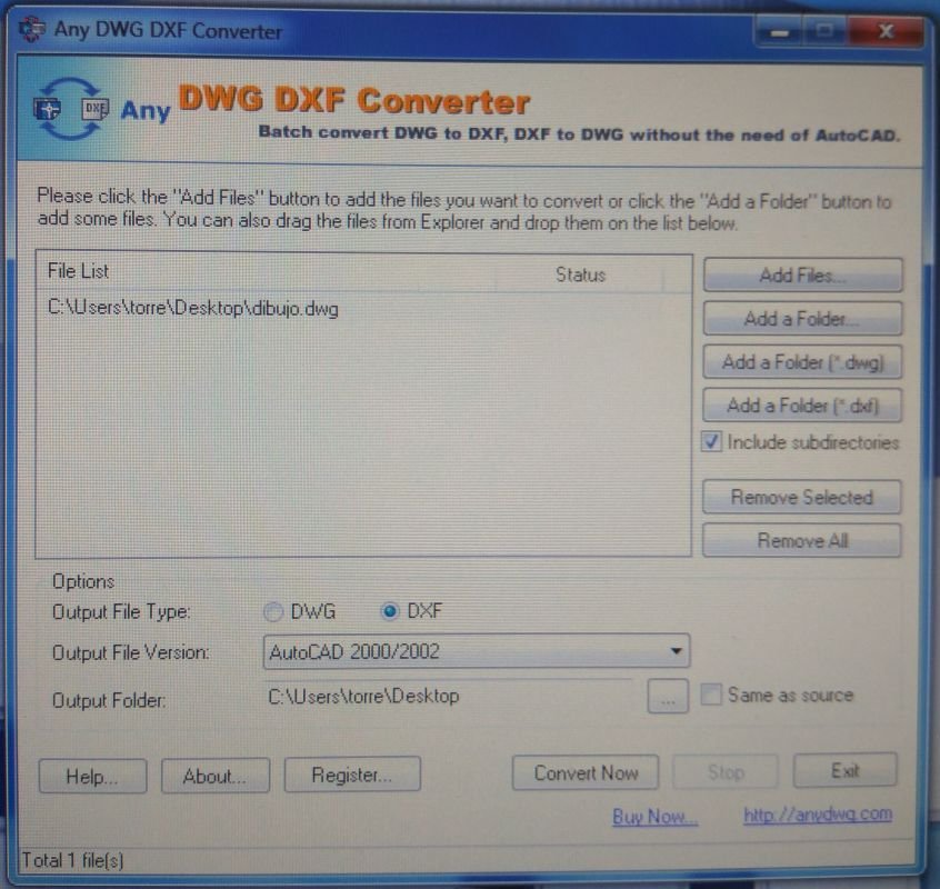 Guia rápida – Cómo convertir un archivo DWG a DXF